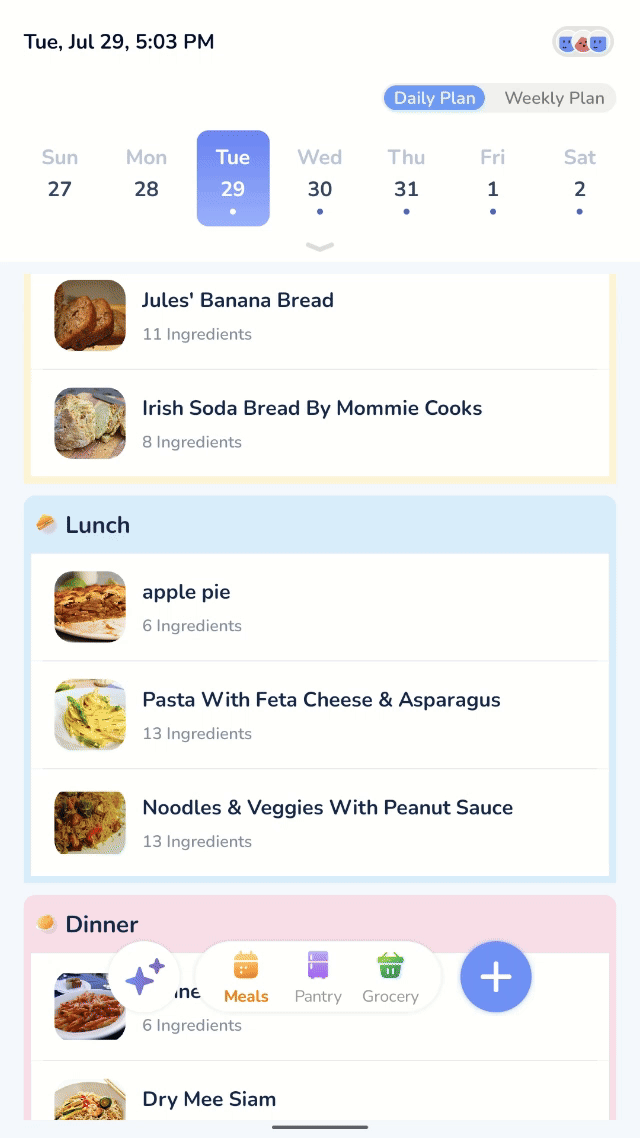 Addition of ingredients in My Pantry – Cozyla