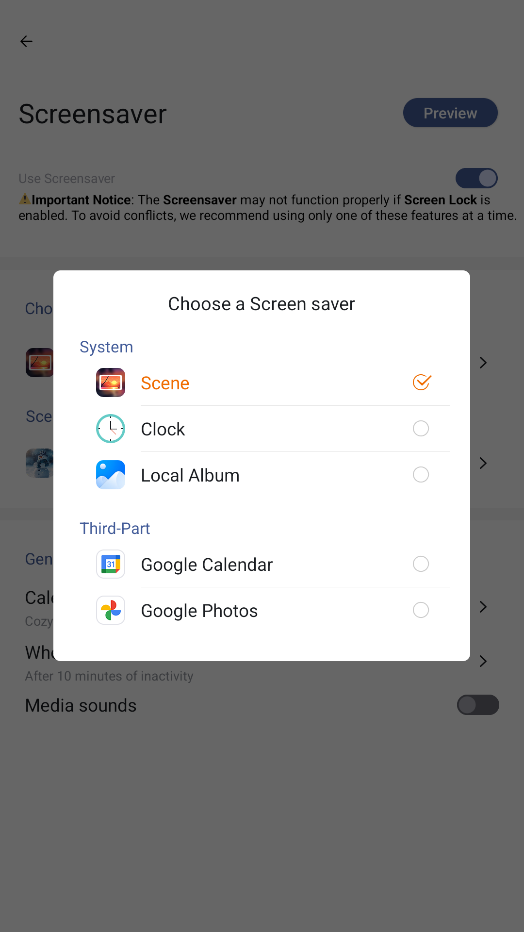 Screensaver – Cozyla Support