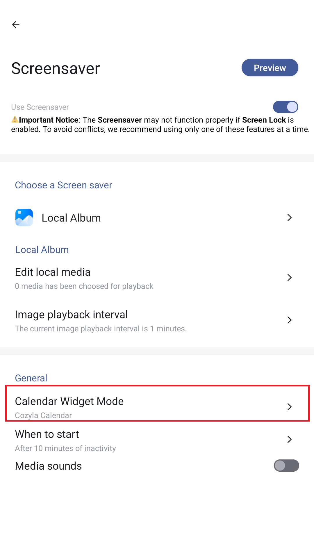Screensaver – Cozyla Support